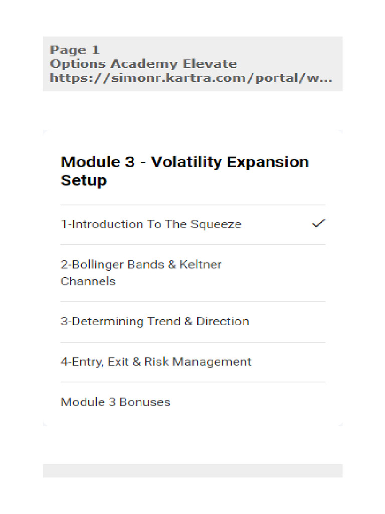 0. Module 3 - Volatility Expansion Setup | PDF