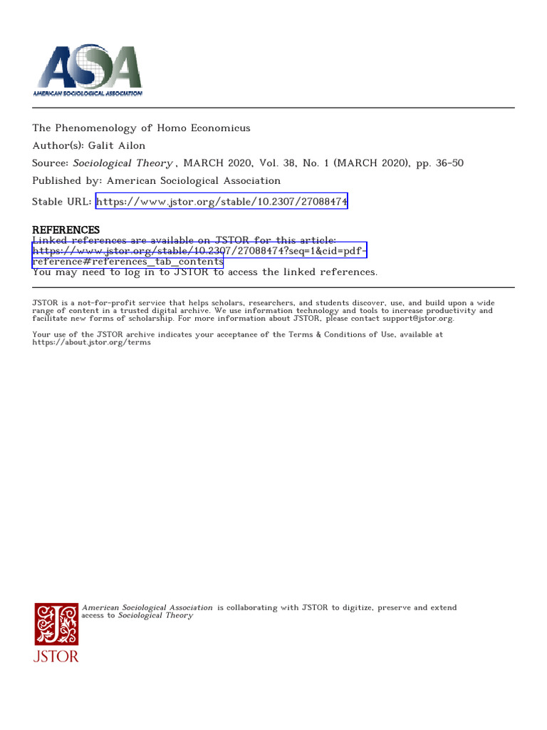 (Ailon) The Phenomenology of Homo Economicus | PDF | Phenomenology ...