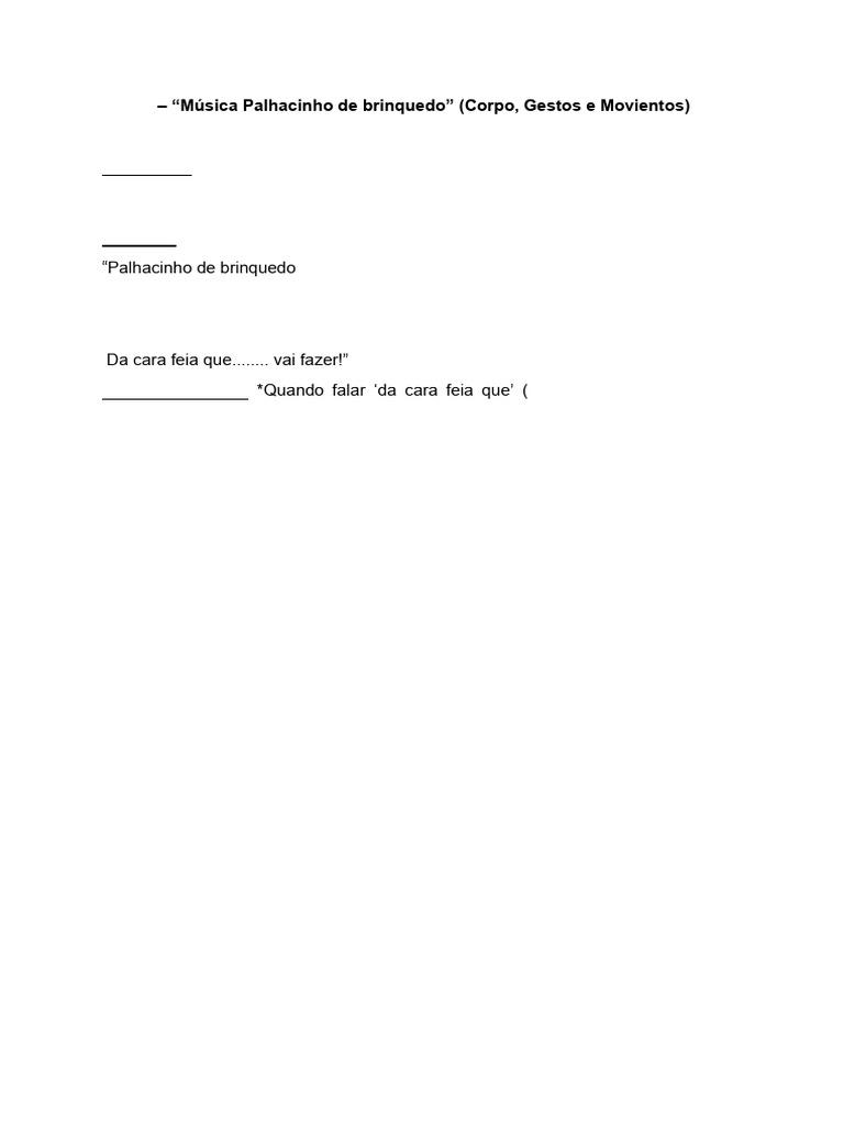 Aula 5- Palhacinho de Brinquedo | PDF