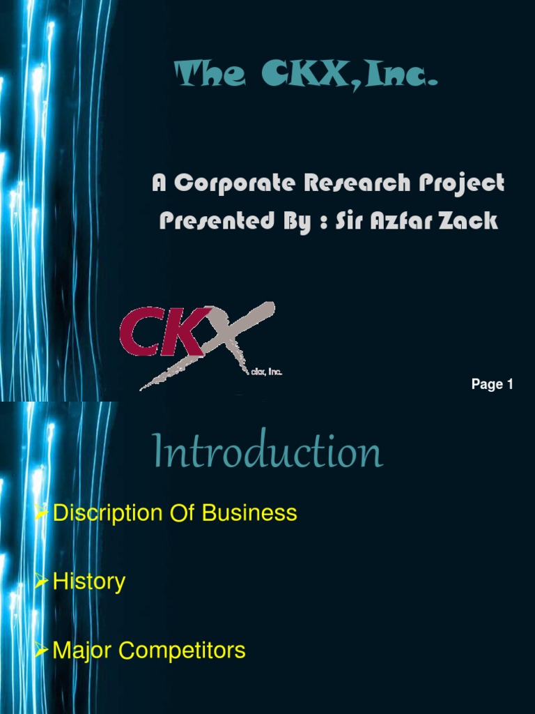 CKX, Inc. Corporate Overview and Analysis | PDF | Business