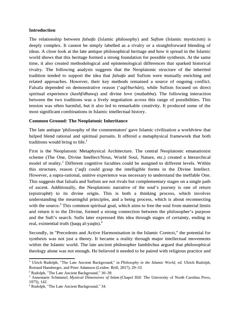 Falsafa and Sufism: A Complex Relationship | PDF | Divinity | Islamic ...