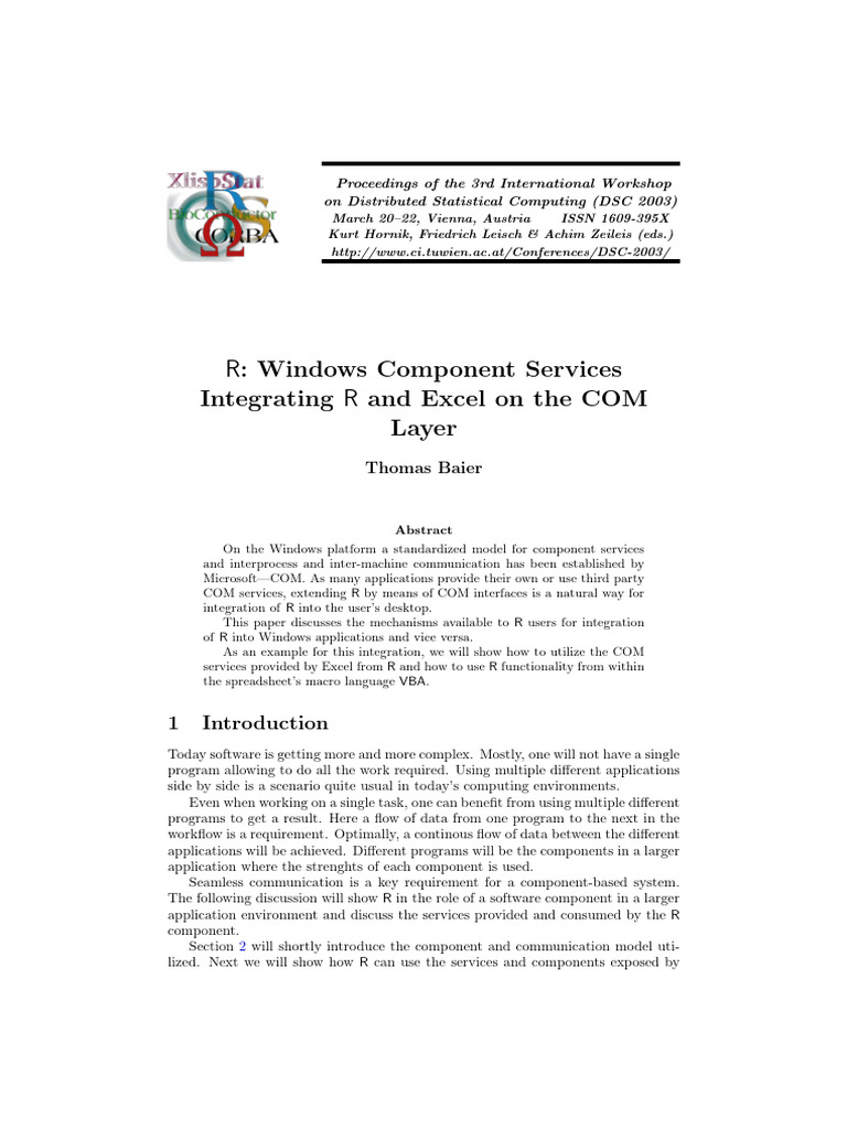 R&Excel COM | PDF | Component Object Model | Microsoft Excel