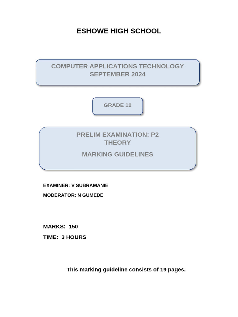 2024 CAT Prelim P2 Final Examination Memo | PDF | Computer Network | Operating System