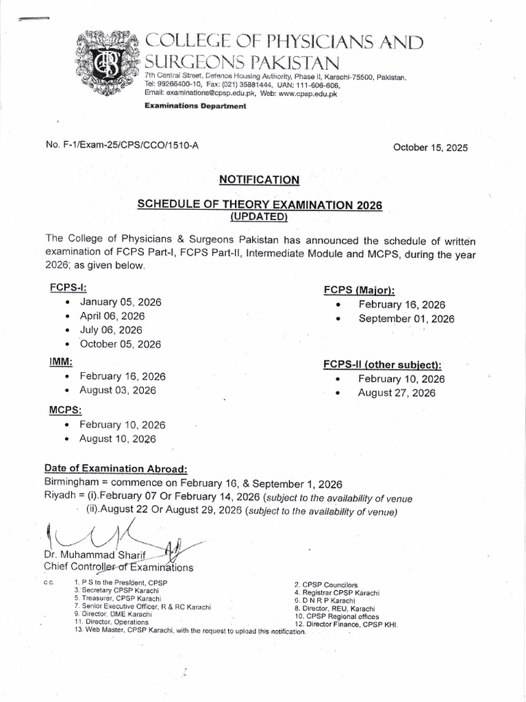 CPSP Notification 66960 | PDF