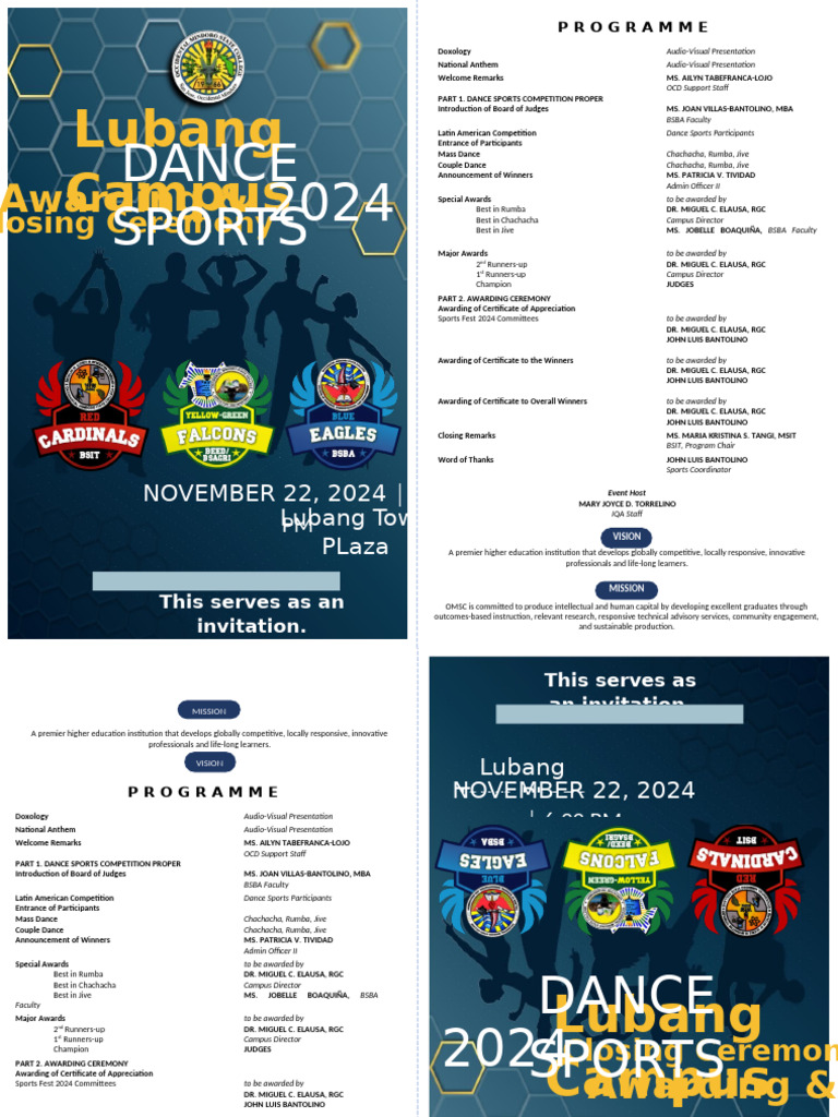 Dance Sports Competition 2024 Program | PDF | Dances | Competitive Dance