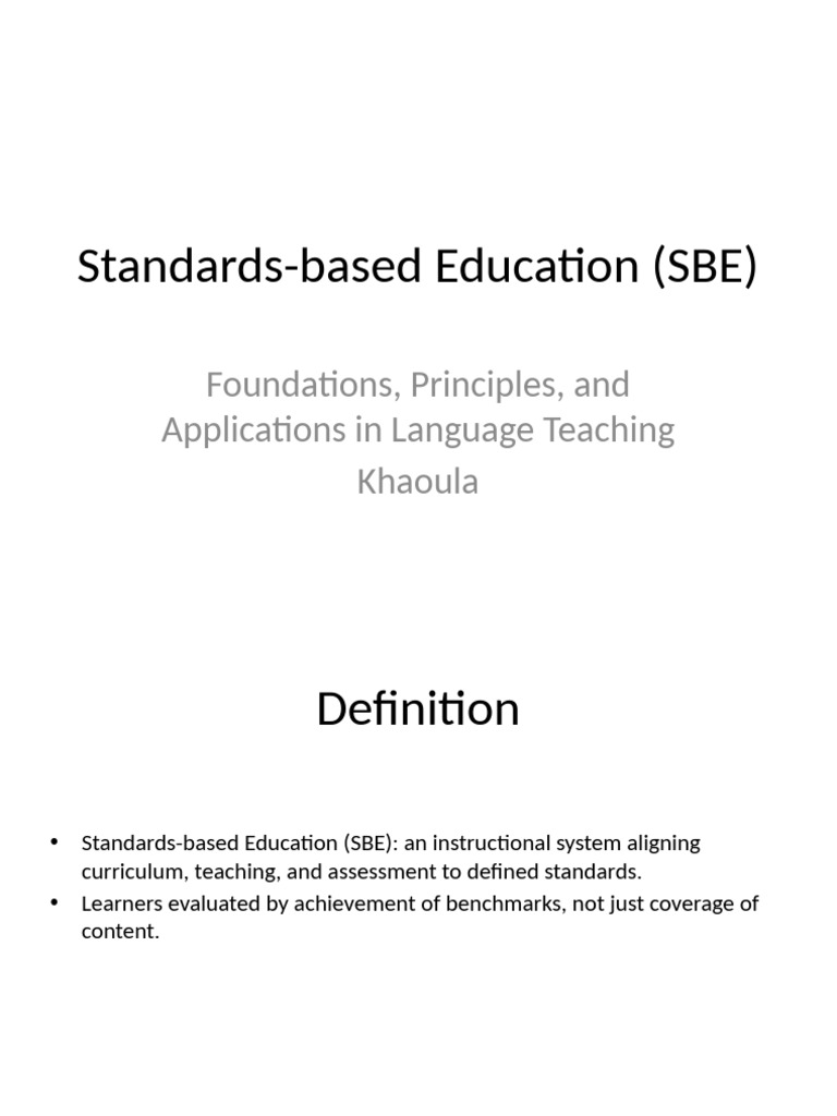 Standards Based Education | PDF | Educational Assessment | Curriculum