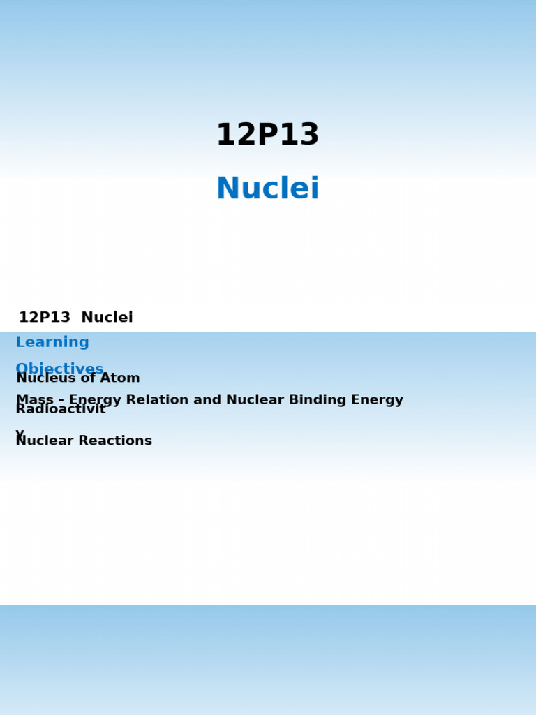 Nuclei | PDF | Atoms | Atomic Nucleus
