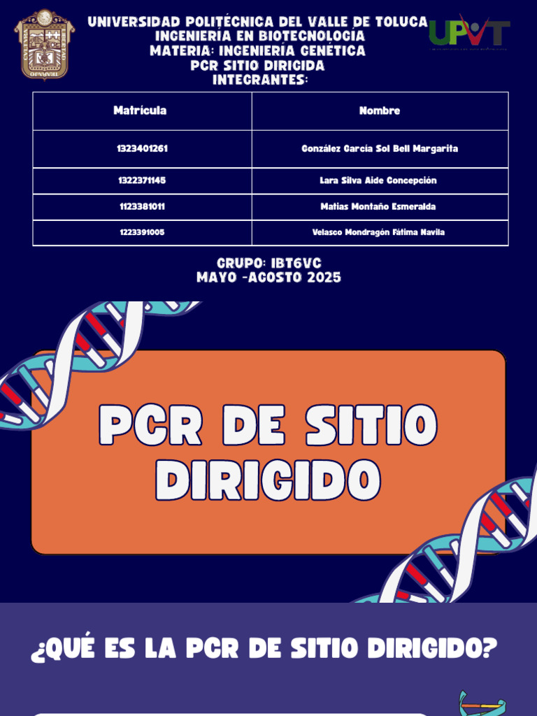 PCR de Sitio Dirigido en Biotecnología | PDF | Primer (Biología ...