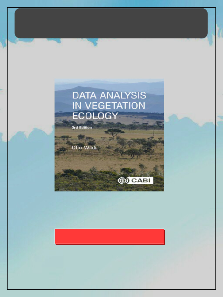 Data analysis in vegetation ecology 3rd edition Edition Wildi digital download | PDF | Cluster ...