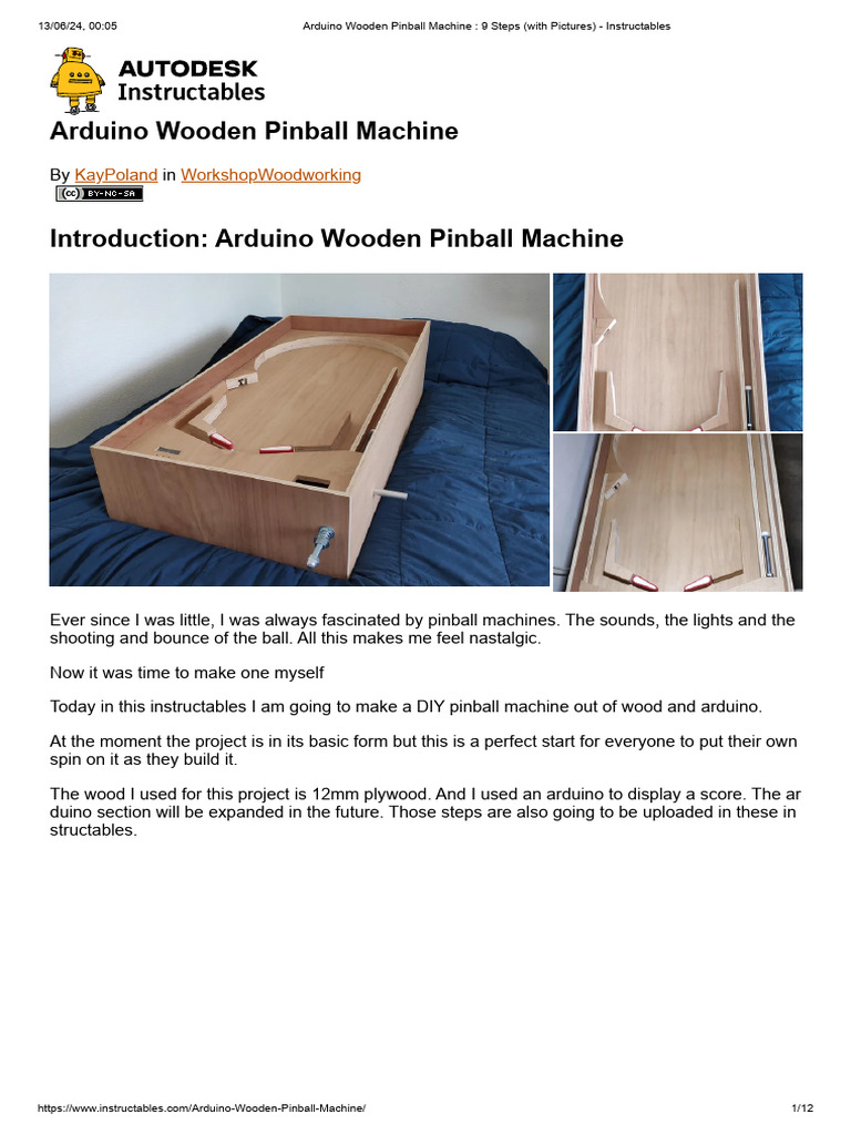 Arduino Wooden Pinball Machine - 9 Steps (With Pictures) - Instructables | PDF