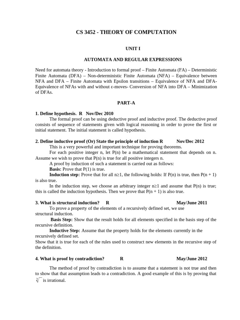 TOC 2 MARK | PDF | Models Of Computation | Formalism (Deductive)