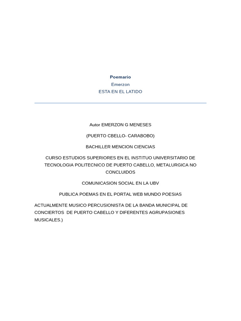 Poemario de Emerzon11 | PDF