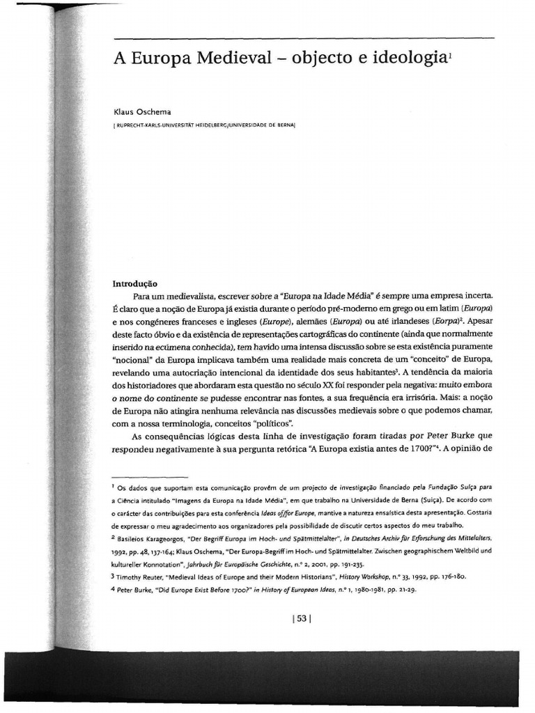 2-Oschema - Europa Idade Mediaval | PDF | Idade Média | Europa