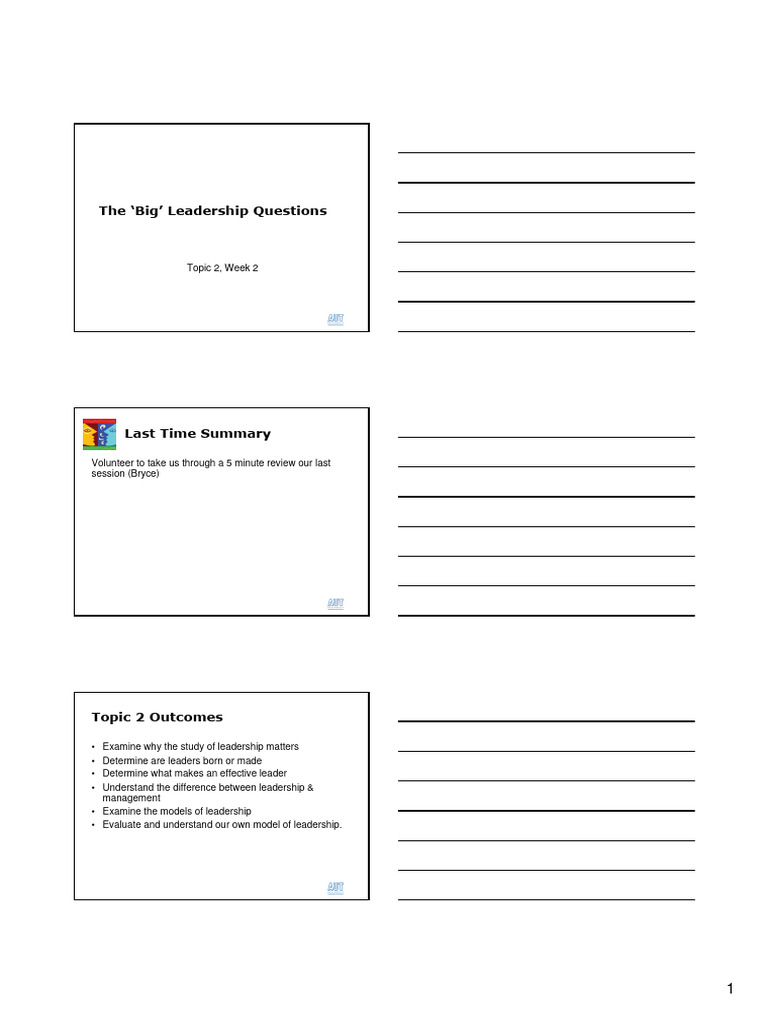 02a Big Questions About Leadership | PDF | Leadership | Behavioural ...