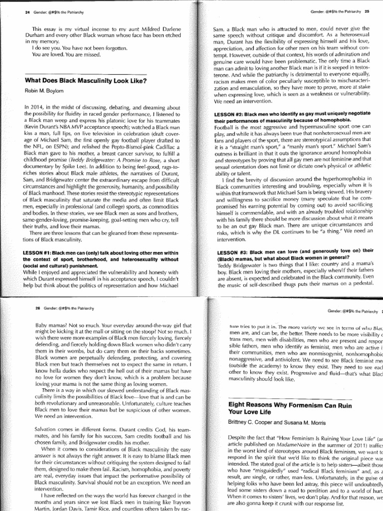 Black Masculinty Reading | PDF