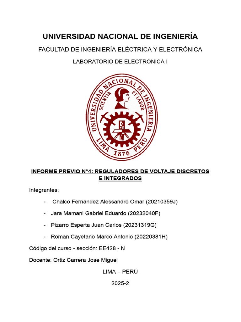 INFORME PREVIO 4_EE428N | PDF | Amplificador operacional | Transistor