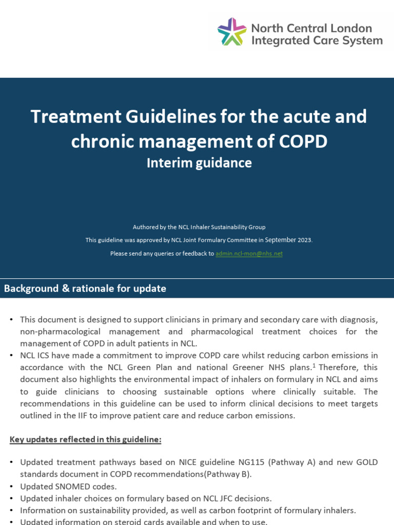 COPD Management Guidelines for NCL | PDF | Chronic Obstructive ...