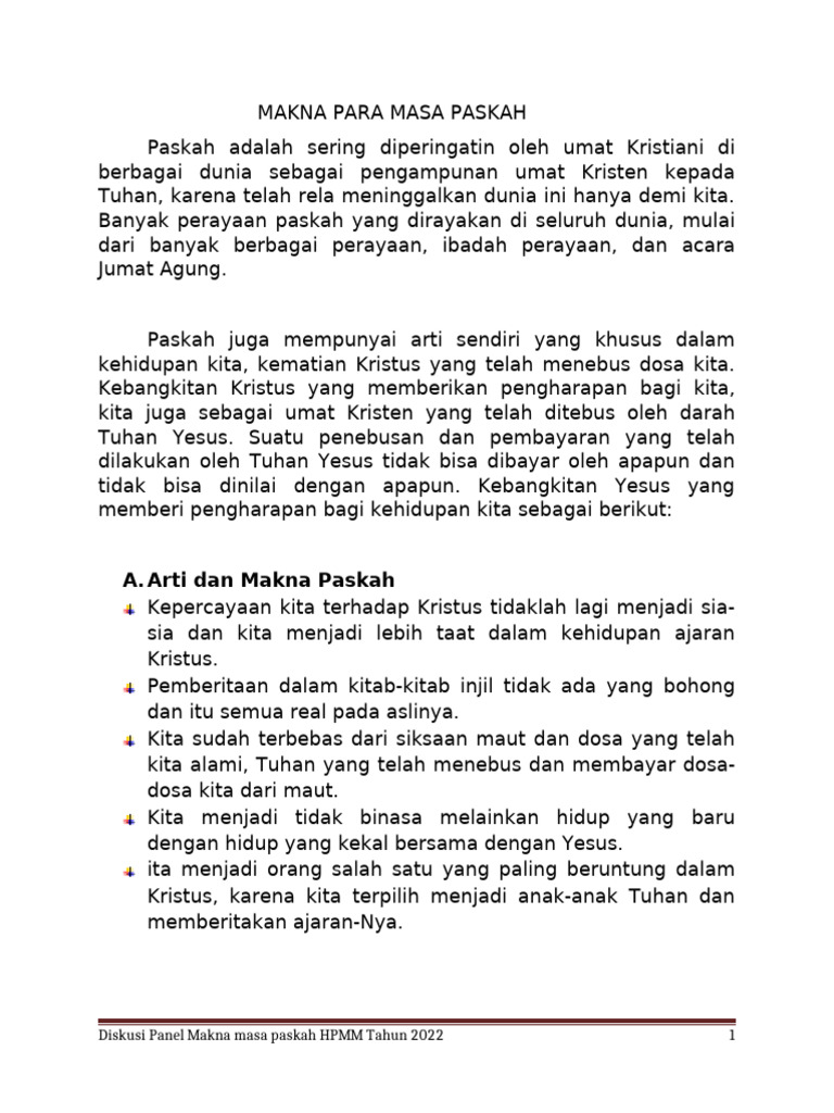 Makna para Masa Paskah 2022 | PDF