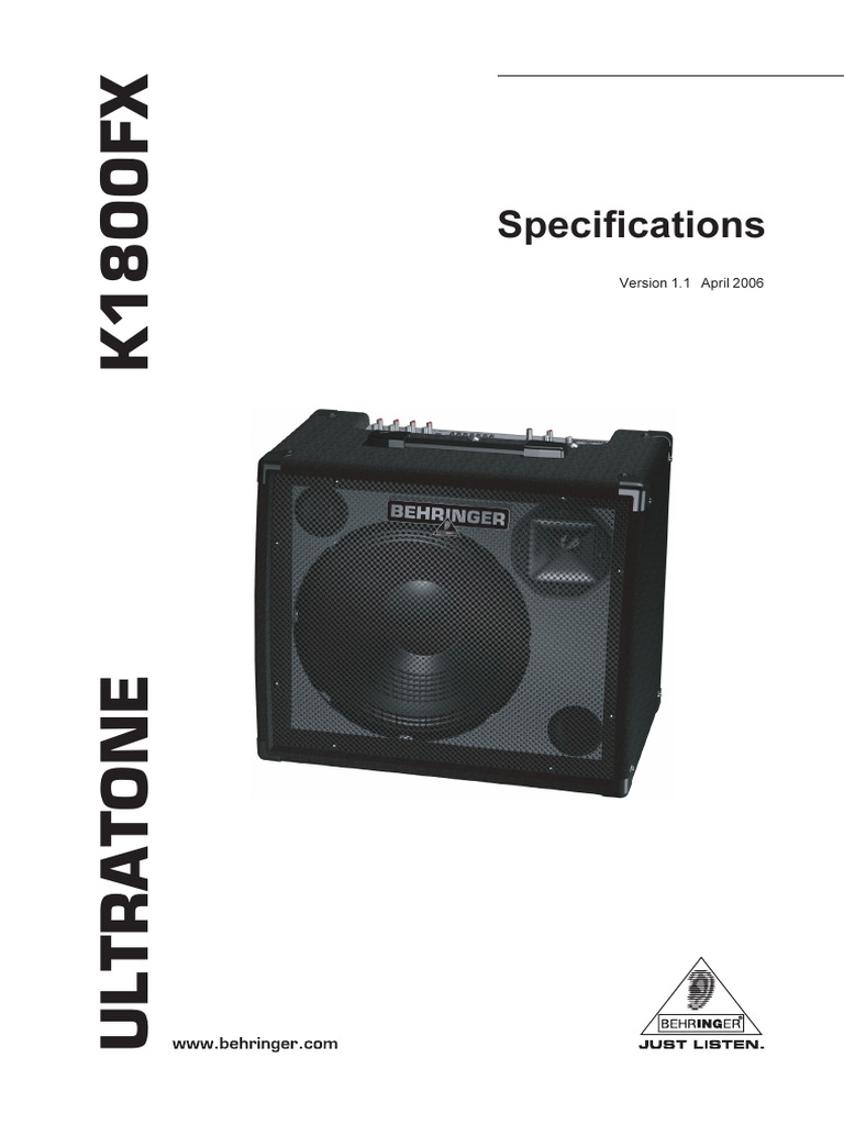 Behringer-K-3000-1800-900-450-fx-specs | PDF | Telecommunications ...