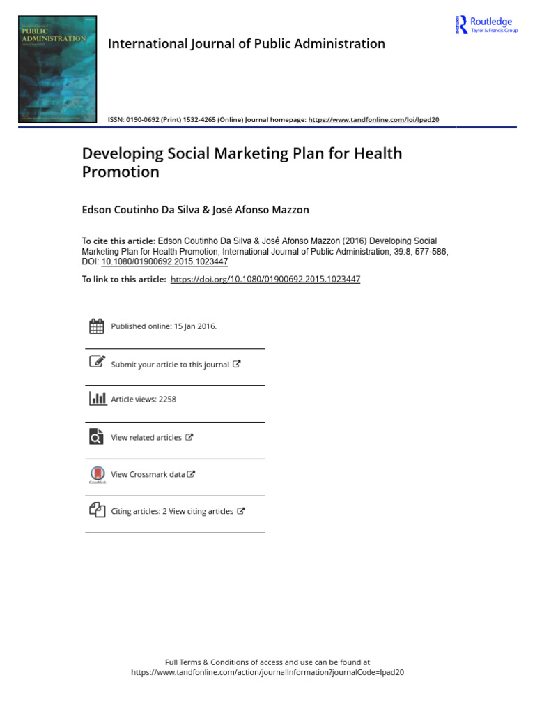 400b Block Developing Social Marketing Plan For Health Promotion | PDF ...