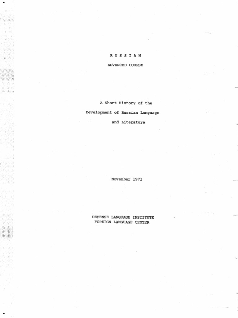 History of Russian Language | PDF