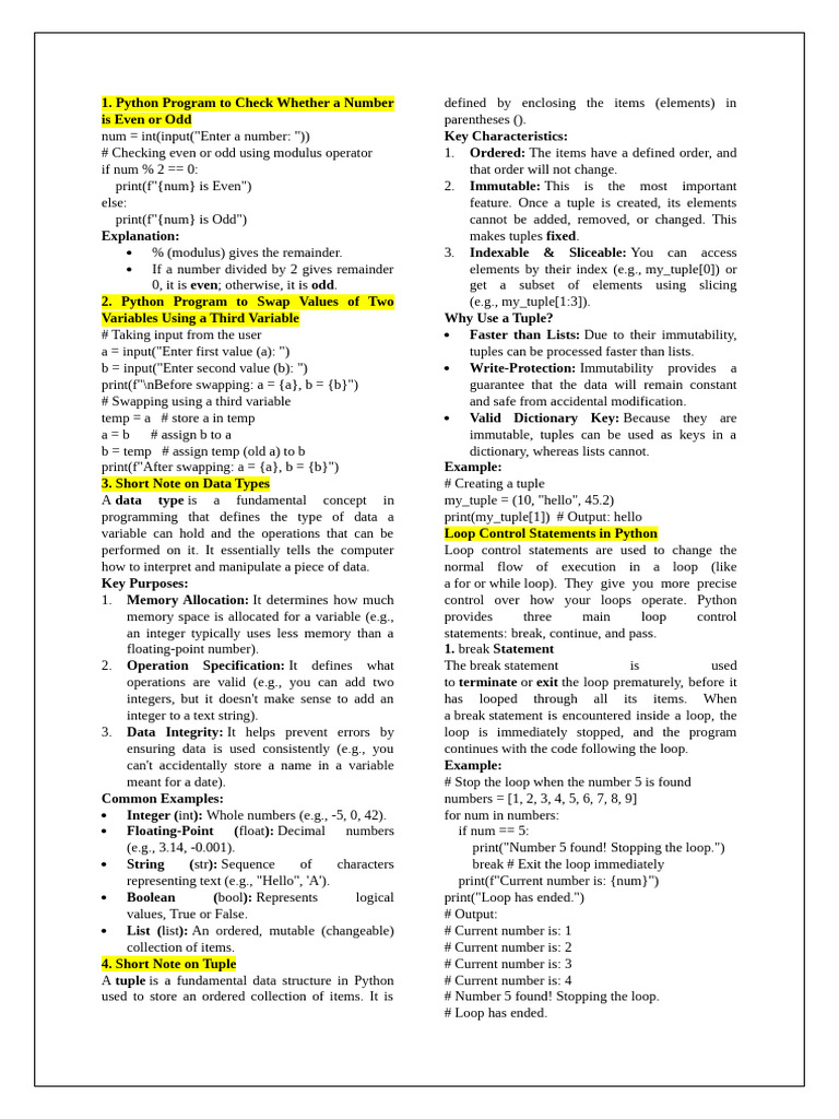 python | PDF | Control Flow | Boolean Data Type