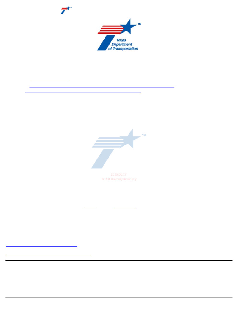 TxDOT Roadway Inventory Data Dictionary | PDF | Data Type | Geographic ...