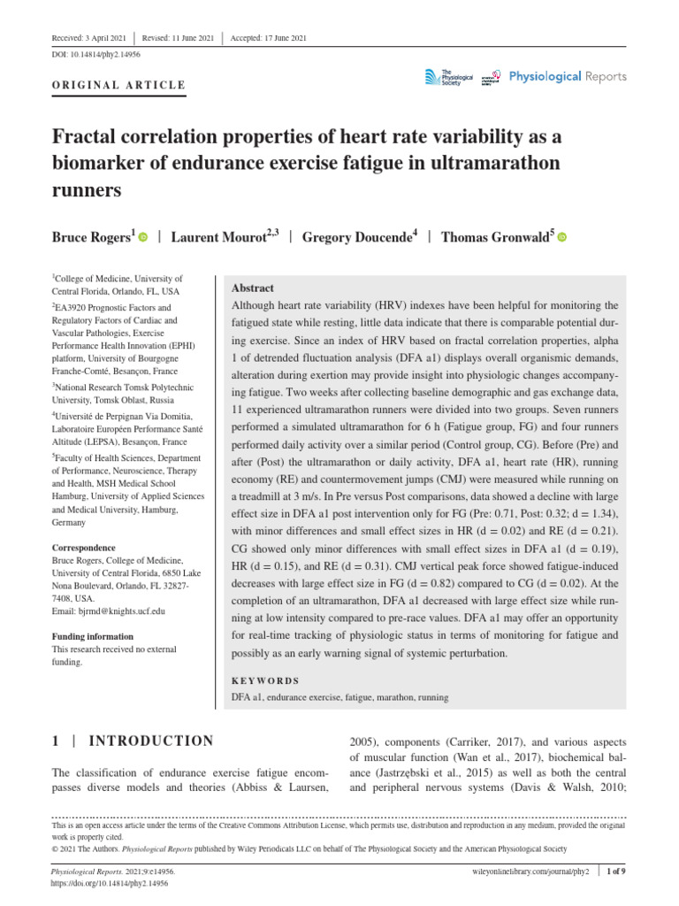 Physiological Reports - 2021 - Rogers - Fractal Correlation Properties ...