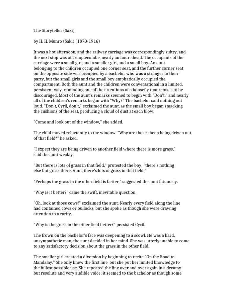 The Storyteller Saki H.H. Munro 2 | PDF | Saki