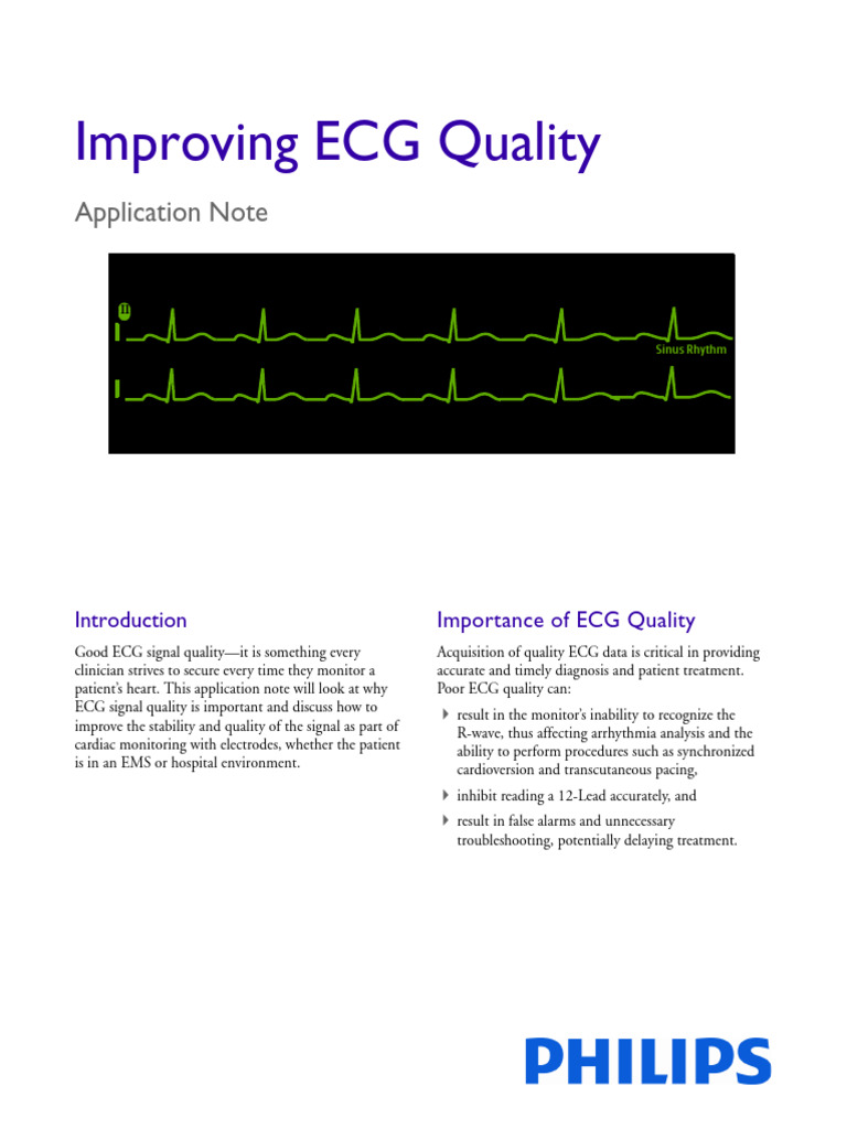 Philips ECG Quality Application Note | PDF | Electrocardiography | Skin