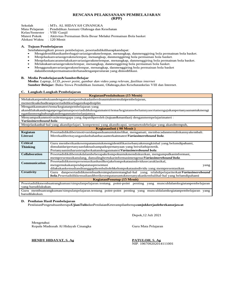 12. RPP 1.3 - Bola Basket - (5) | PDF