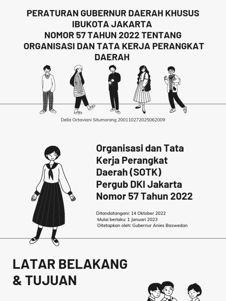 Pergub DKI Jakarta No. 57/2022 SOTK | PDF