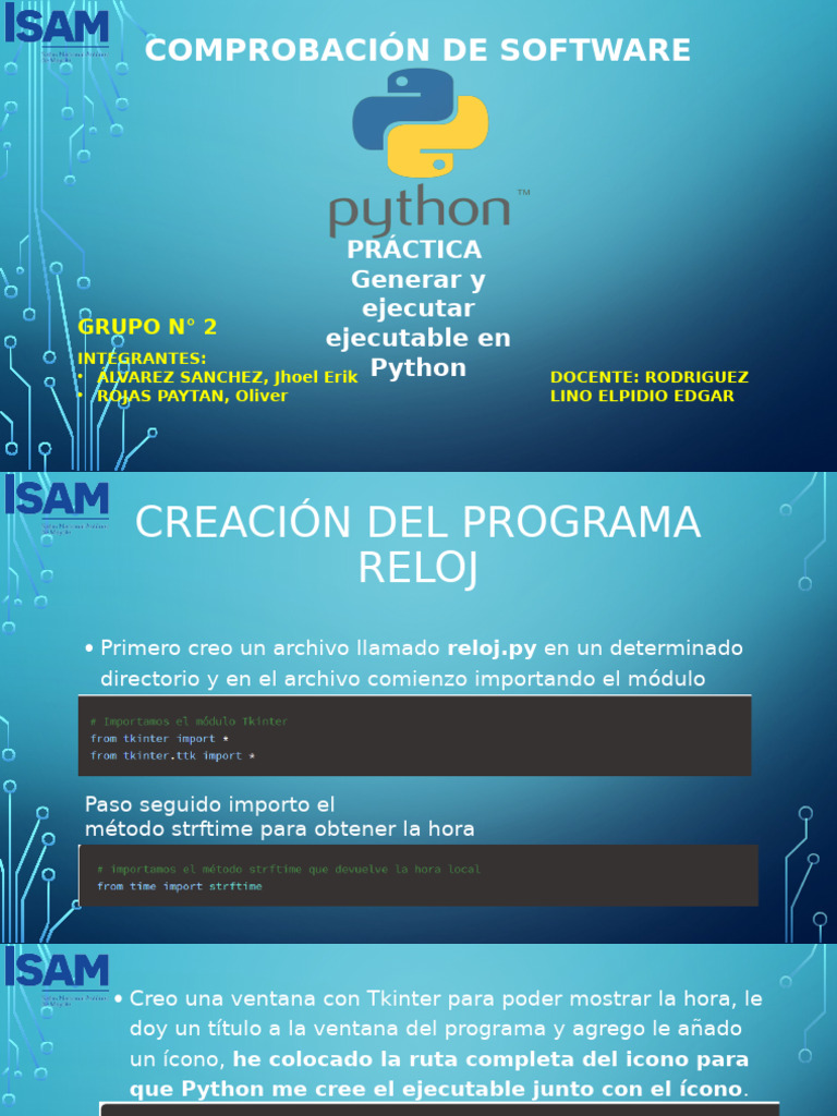 Practica Ejecutable en Python | PDF | Python (lenguaje de programación) | Archivo de computadora