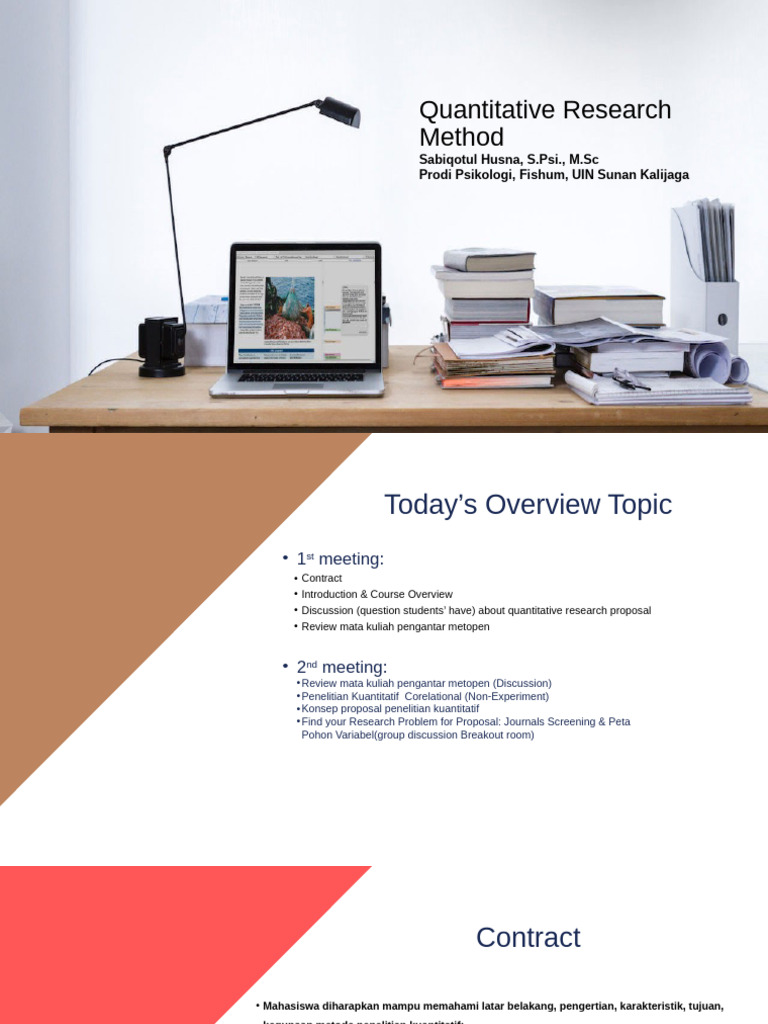 1st N 2nd Meeting Intro To Quantitative Research Method, Correlational ...