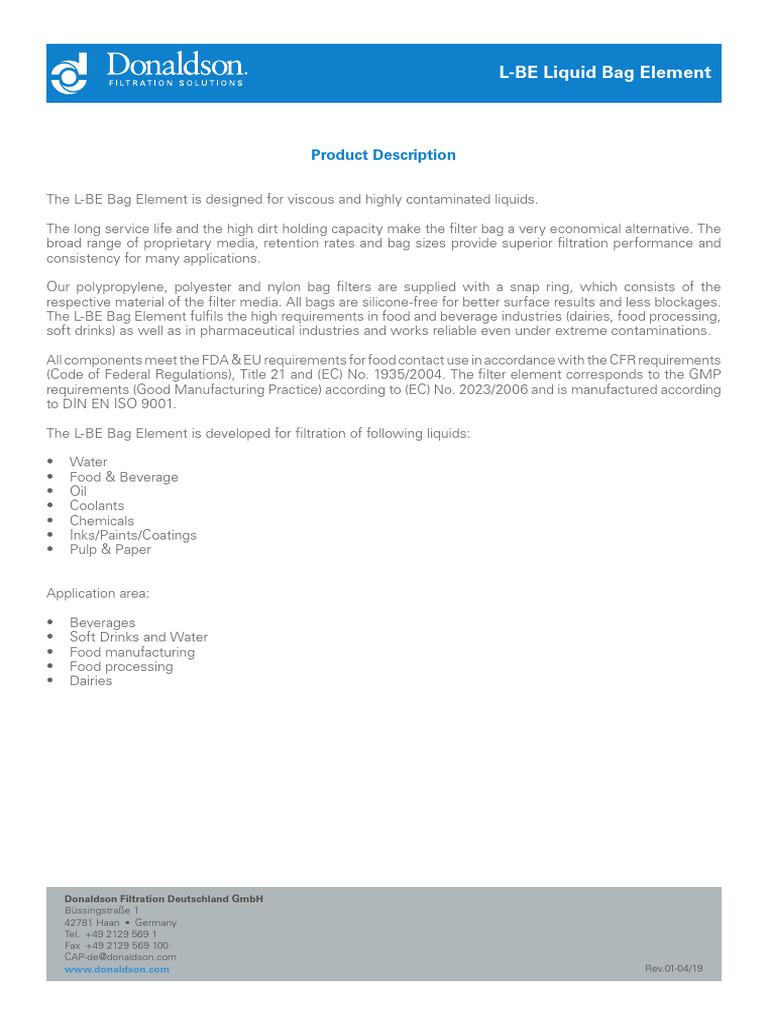 L-BE Bag Elements Product Description en | PDF