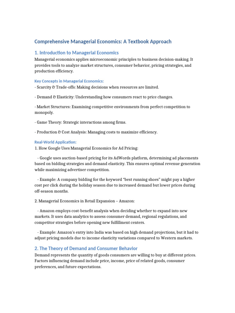 Managerial Economics in Business Strategy | PDF | Economics | Demand