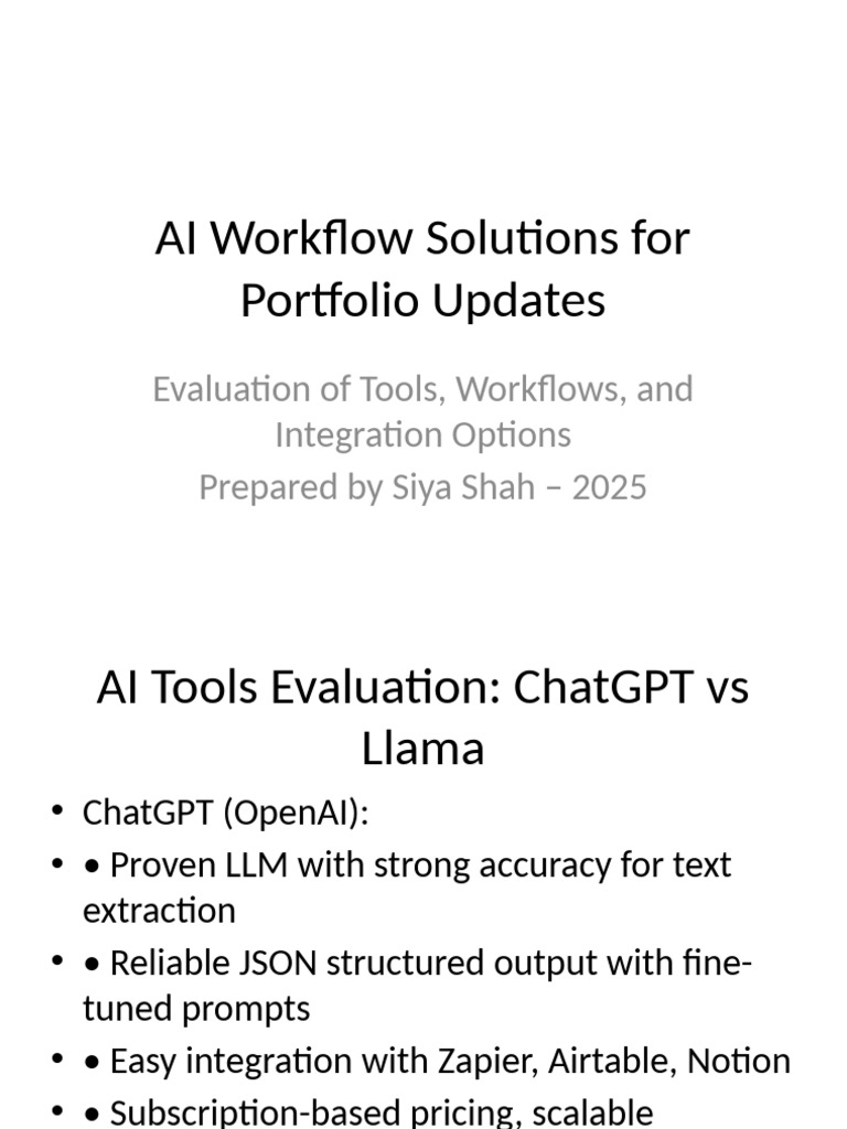AI Workflows Presentation | PDF | Artificial Intelligence | Intelligence (AI) & Semantics