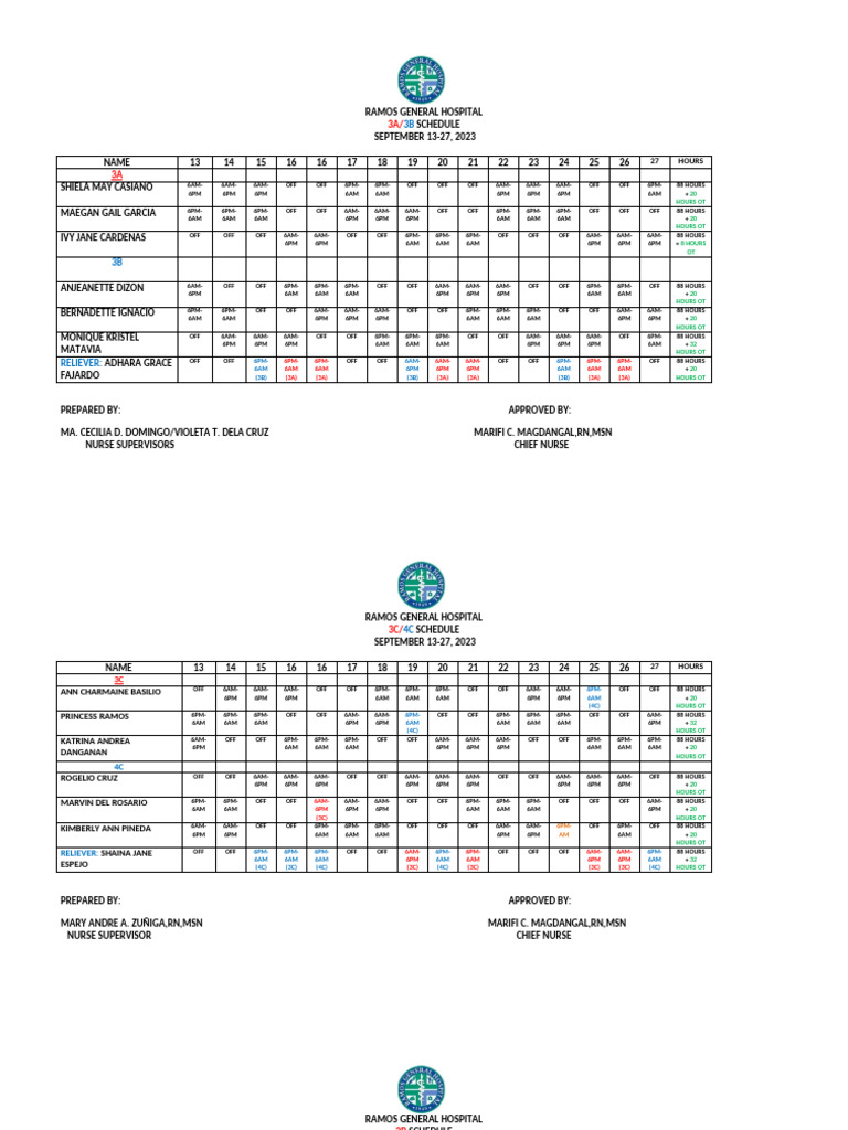 Schedule Ward 2023 | PDF