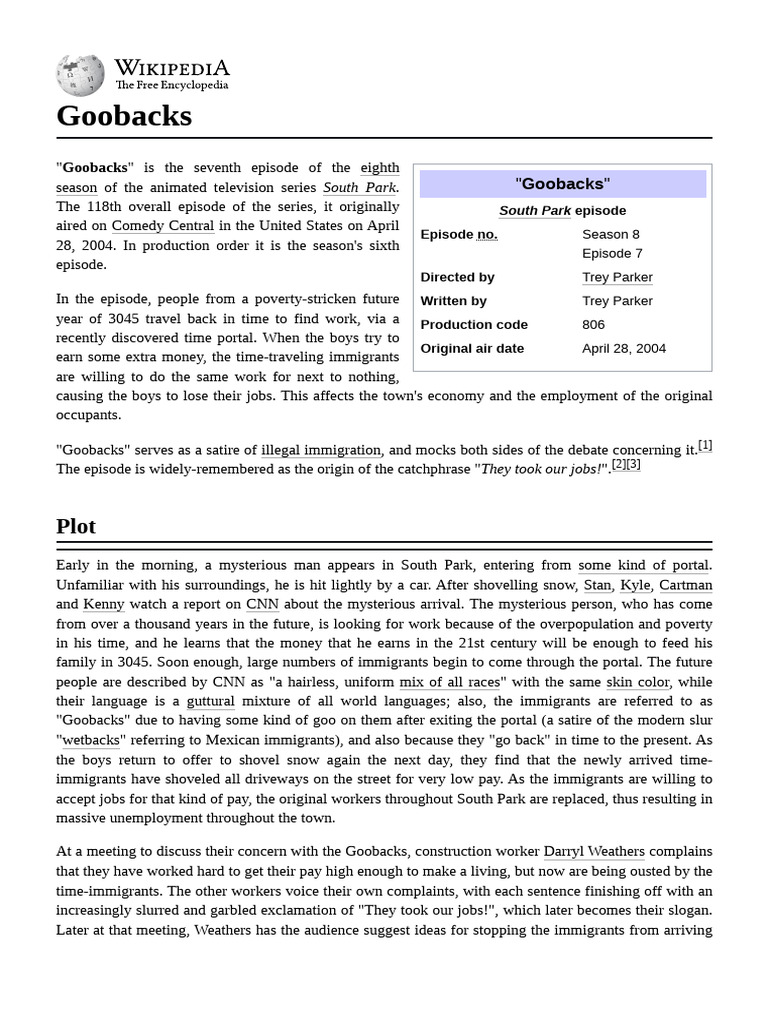 Goobacks | PDF | Television Episodes | Television Shows