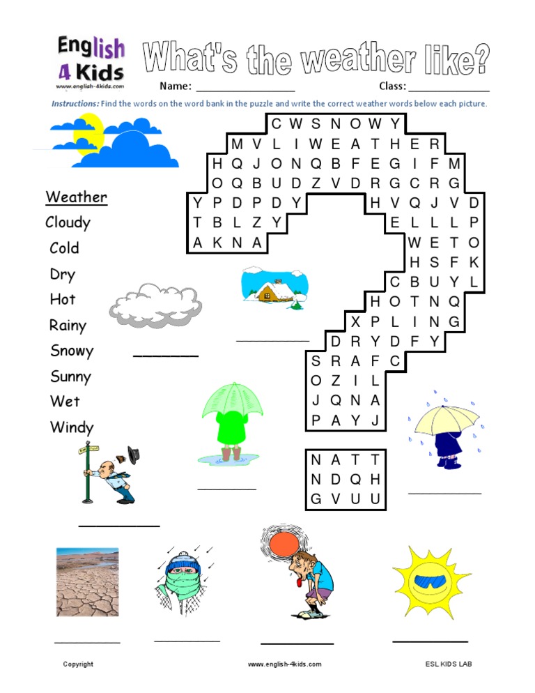Weather Word Search WEATHER | PDF