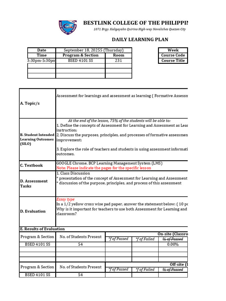 FS1 Week13 LearningPlan | PDF | Education Theory | Pedagogy