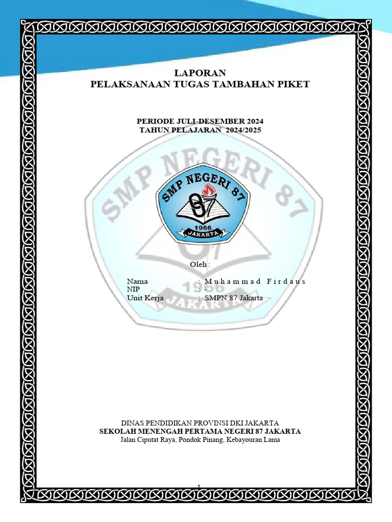 Laporan Tugas Piket 2024 | PDF