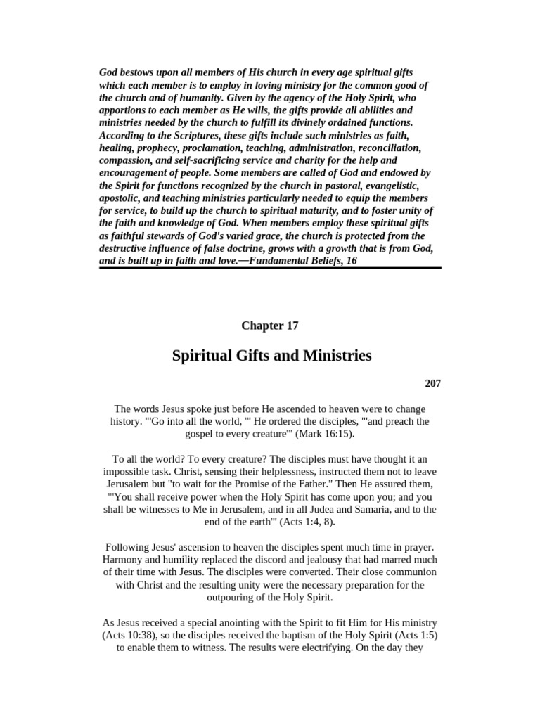 17 Spiritual Gifts and Ministries | PDF | Spiritual Gift | Christian Church
