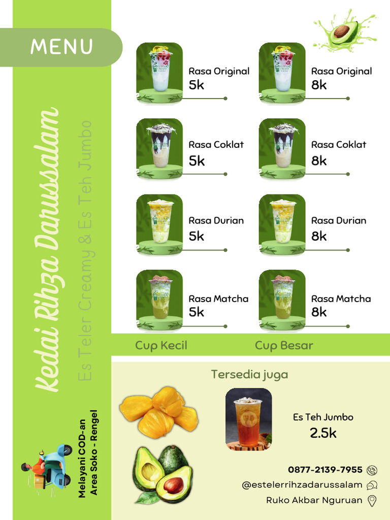 Menu Kafe Minuman Jus Buah Segar Kedai Foto - 20251028 - 152434 - 0000 ...