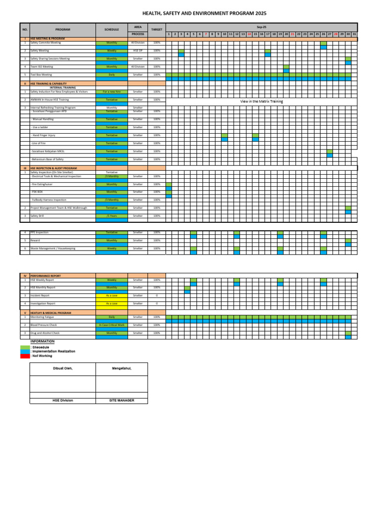 HSE Program Contoh | PDF | Safety