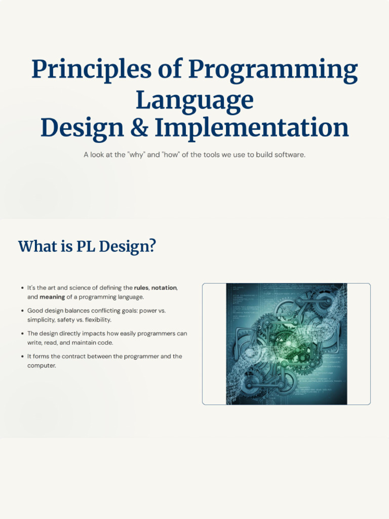 Principles of Programming Language Design | PDF