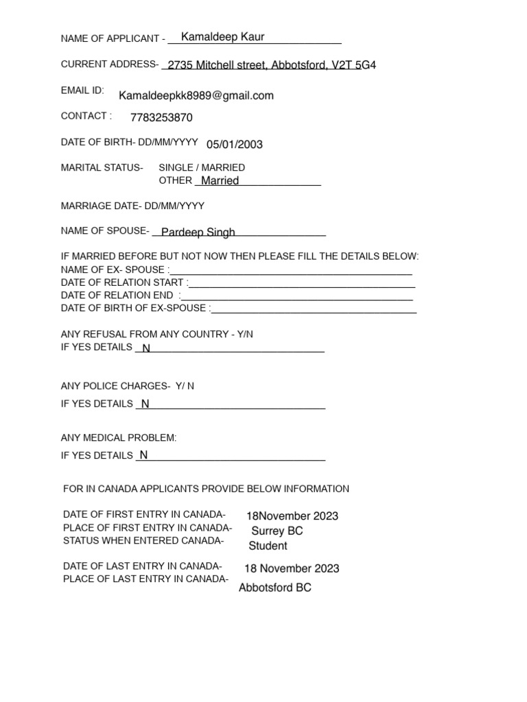 Applicant Information Form PDF Version | PDF