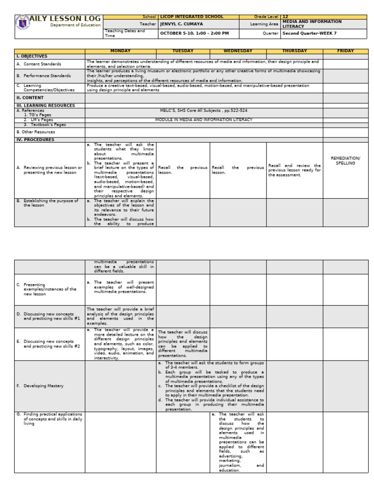 Mil Quarter 2 Week 7 | PDF | Multimedia | Teachers
