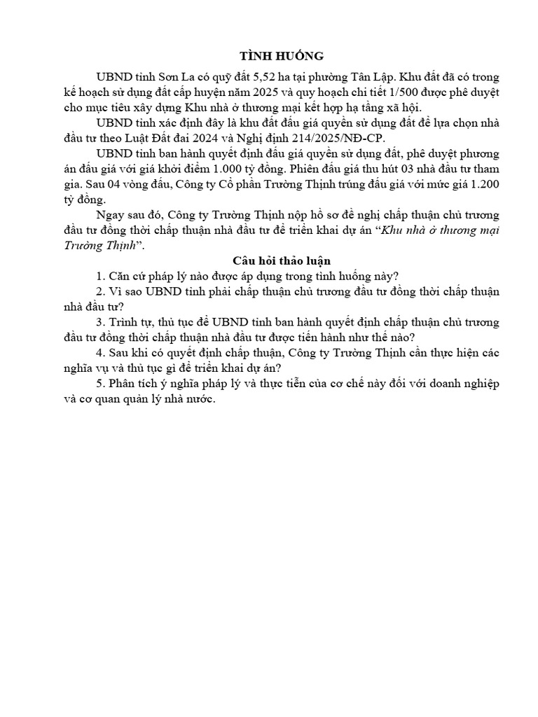 Tinh Huong 01_de Bai_chap Thuan Chu Truong Dong Thoi Chap Thuan NDT | PDF