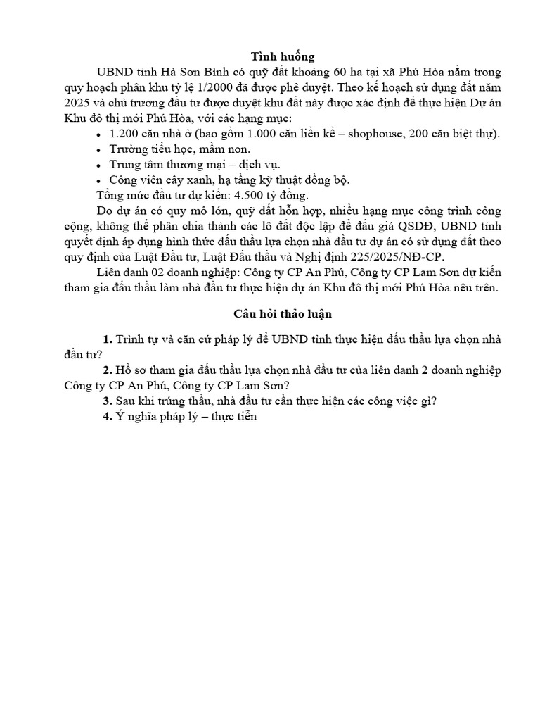 Tinh Huong Tu 02-De BAI - Dau Thau Lua Chon NDT | PDF